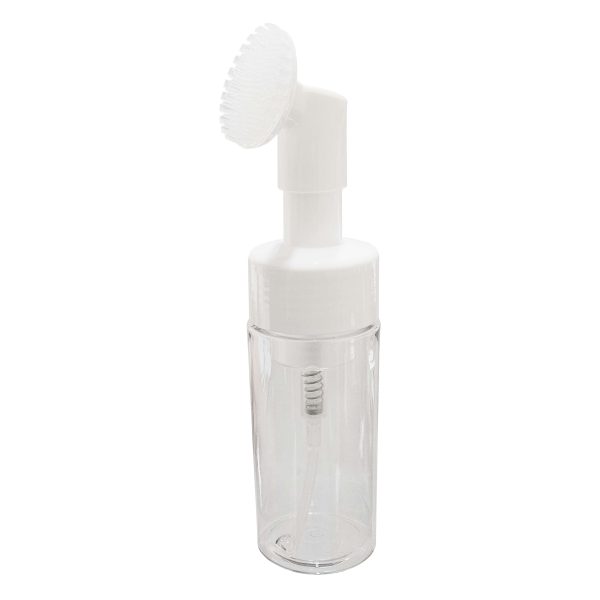 Transparent Plastic Foaming Face Wash Bottle with Silicone Brush | 5oz ...