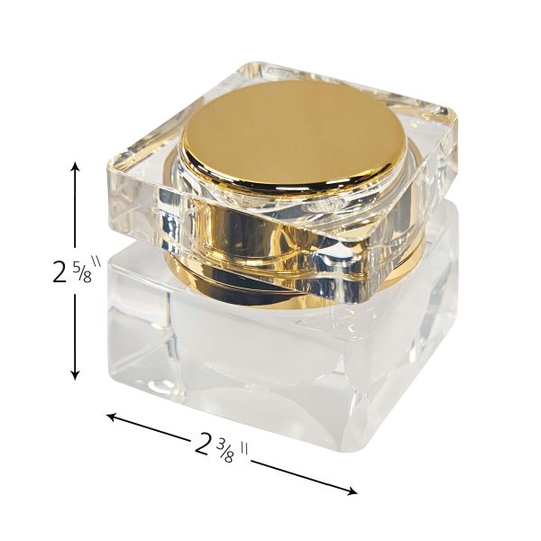Acrylic Jar with Gold Accents | 1oz/30g | CocoJojo - Premium Natural Skincare | CocoJojo